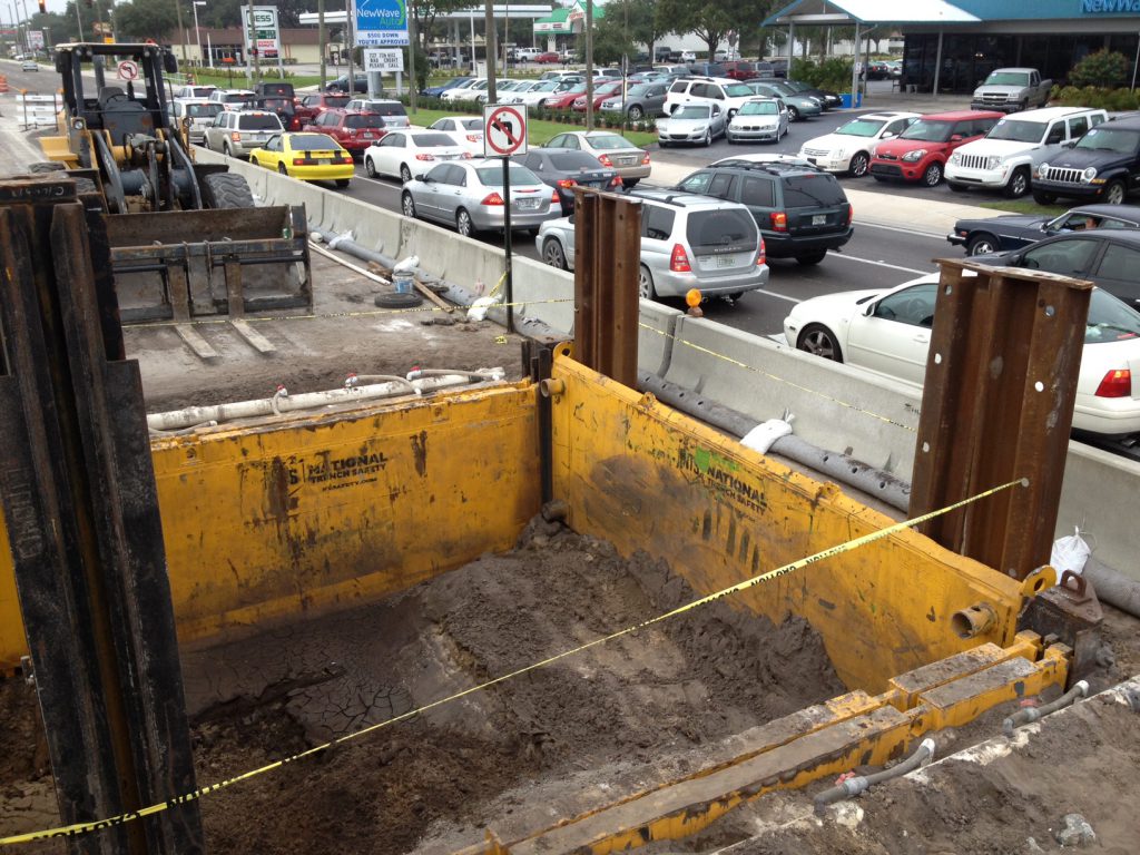 Sheeting Guide Frame System Used During Highway Lane Widening Project ...