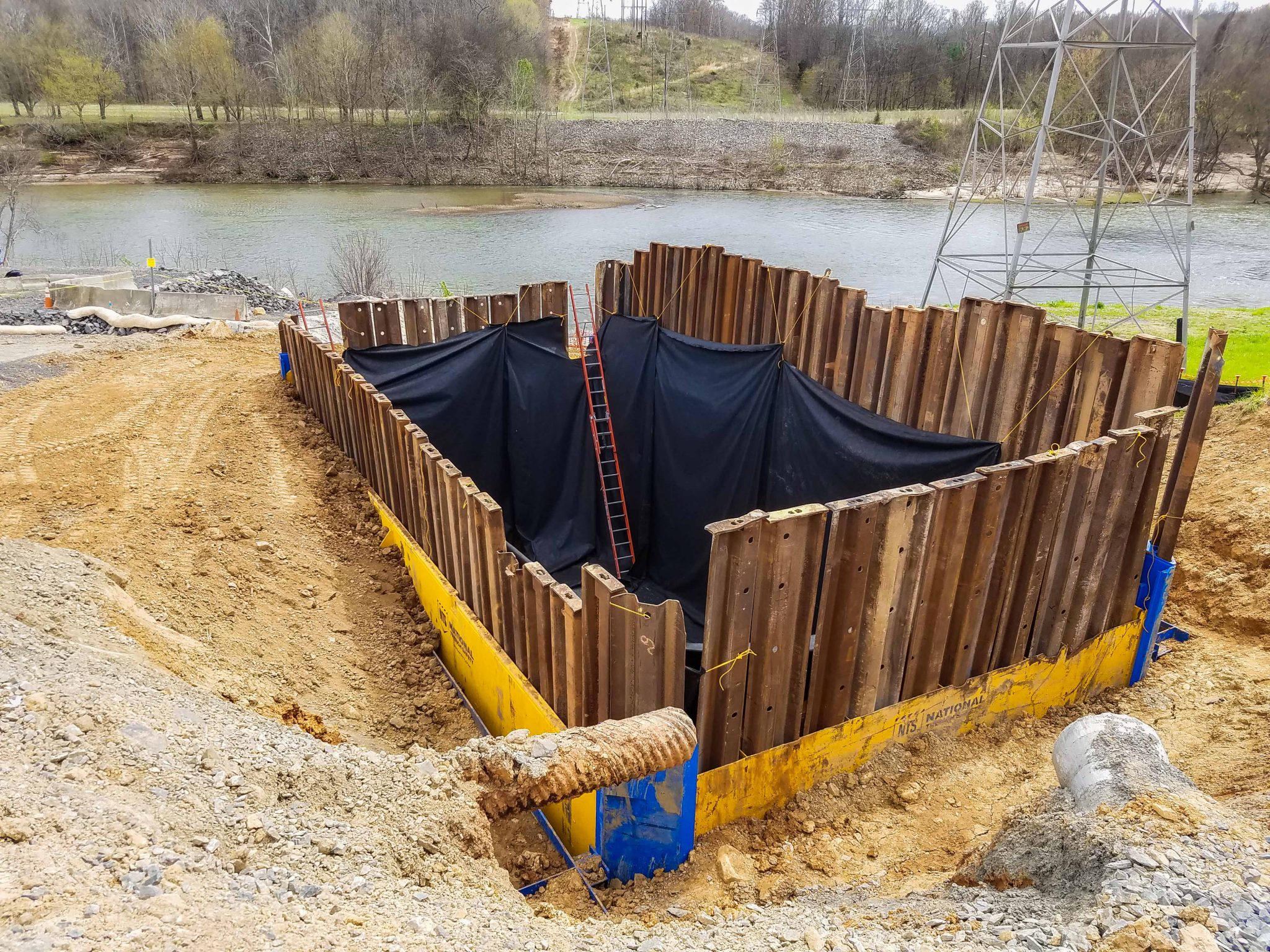 Steel Sheeting Guide Frame System Secures River Bank Installation ...