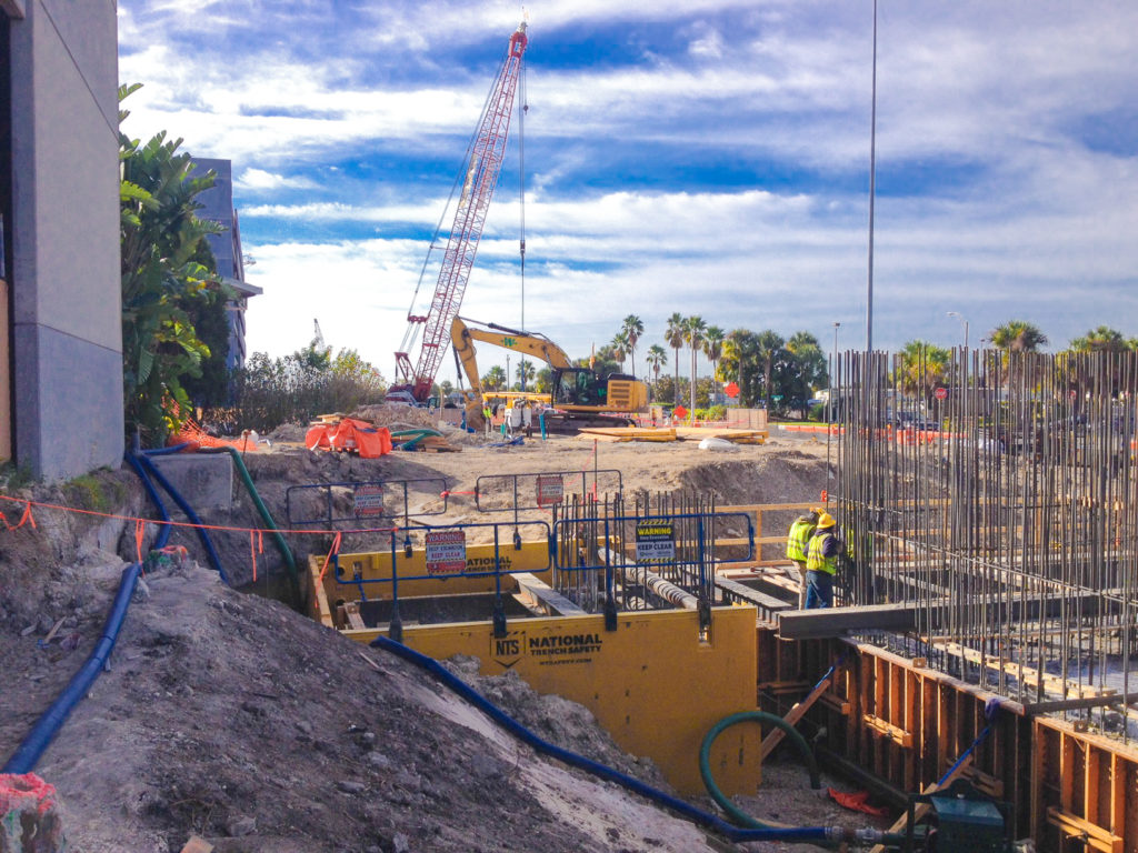 Three-Sided Trench Shield Configuration Used During Pier Structure ...